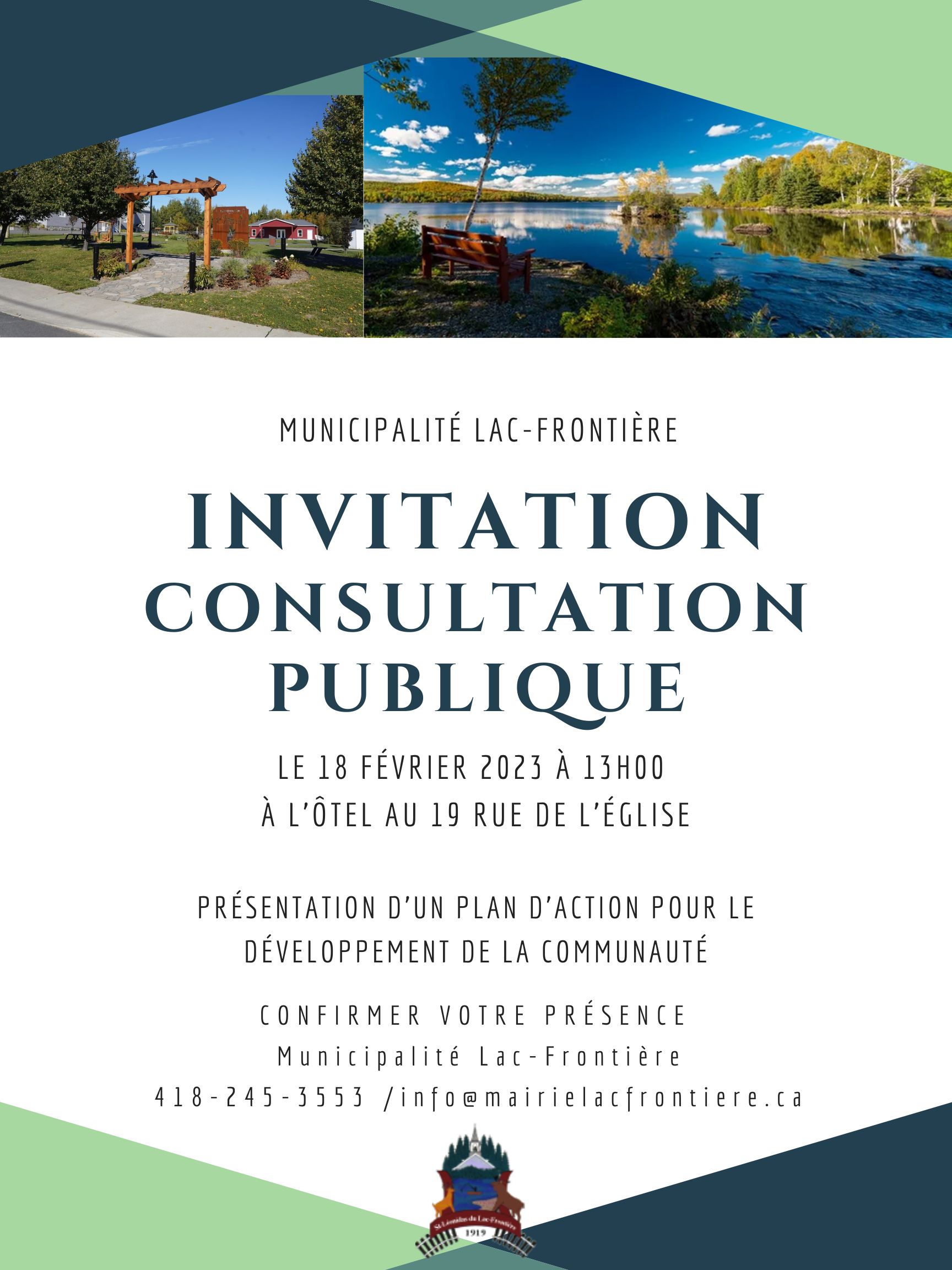 Invitation consultation publique – 18 février 2023 – Municipalité Lac ...